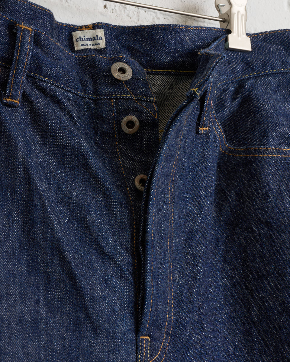 CHIMALA, CS40-WP01B, WOMEN'S NEP WEFT 13OZ ELVEDGE DENIM WIDE TAPERED ...